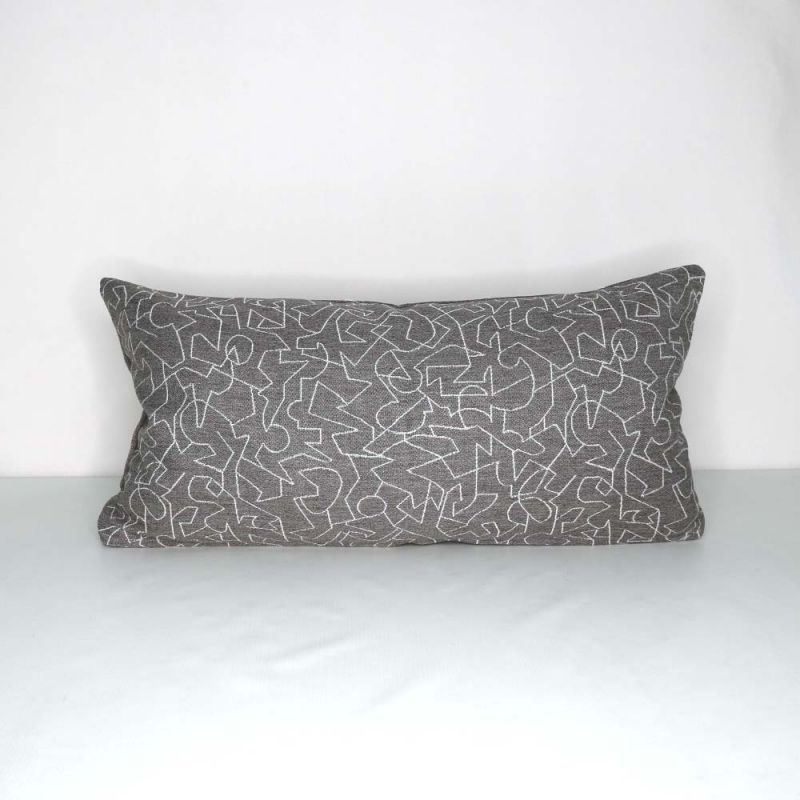 Indoor/Outdoor Sunbrella Overdraw Silver - 24x12 Throw Pillow