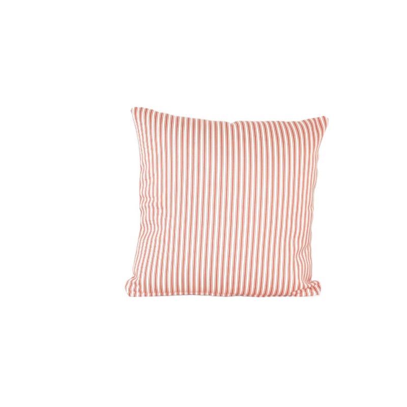 Indoor Patio Lane Farmhouse Ticking Blush - 18x18 Throw Pillow